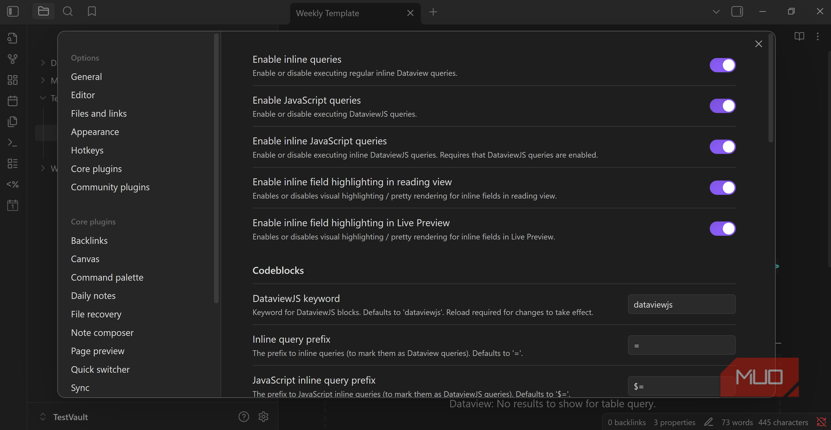I created one Obsidian template that organizes my entire life