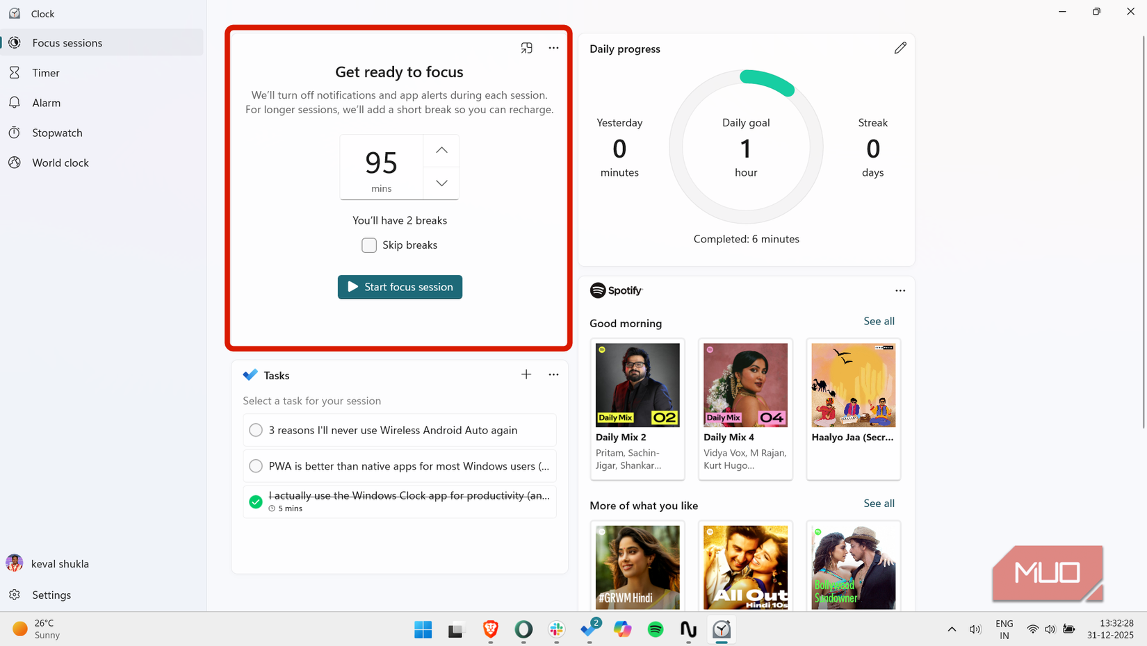 I actually use the Windows Clock app for productivity (and you should too)
