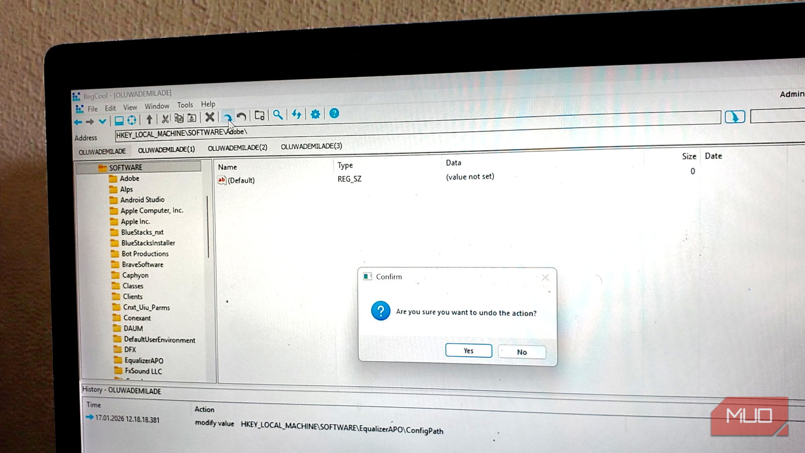 I edited the Windows Registry without fear using this safer editor