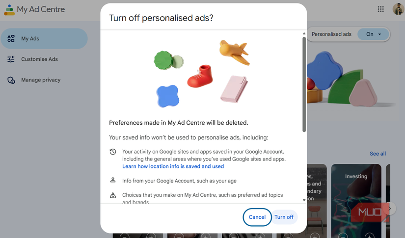 I turned off these Google settings to improve privacy