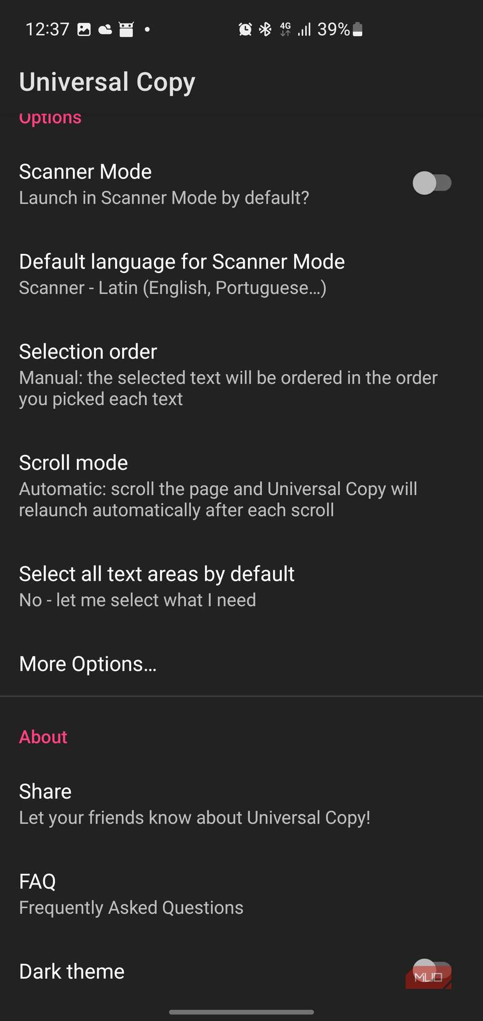 I copy text from any app that blocks text selection using this tool
