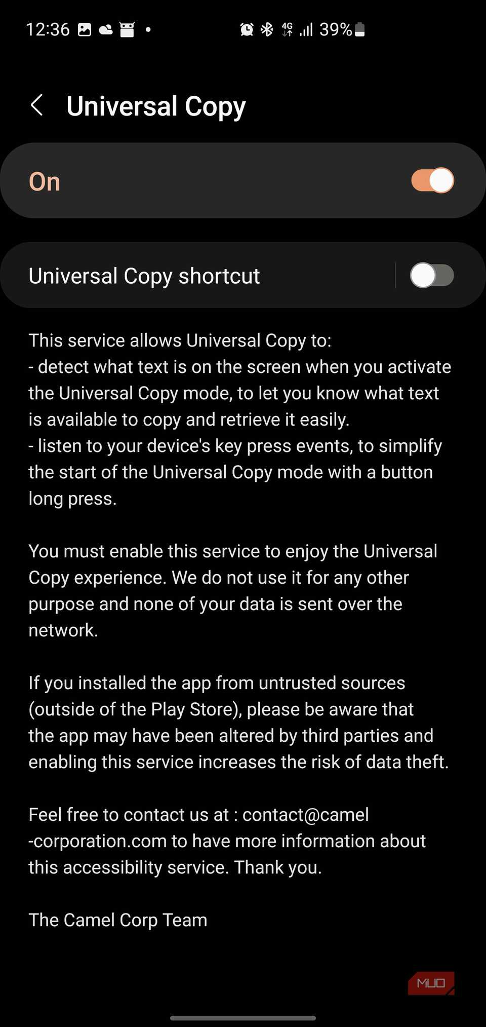I copy text from any app that blocks text selection using this tool