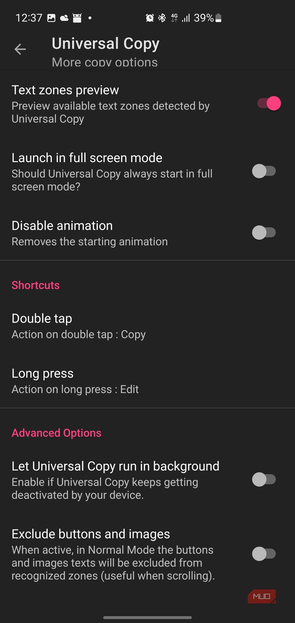 I copy text from any app that blocks text selection using this tool