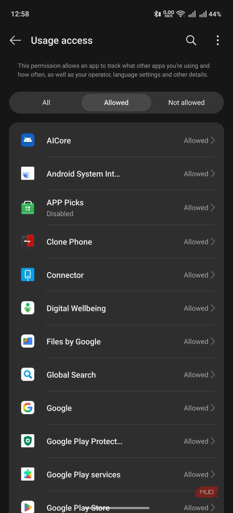 I found a second permissions menu on Android that most people never check