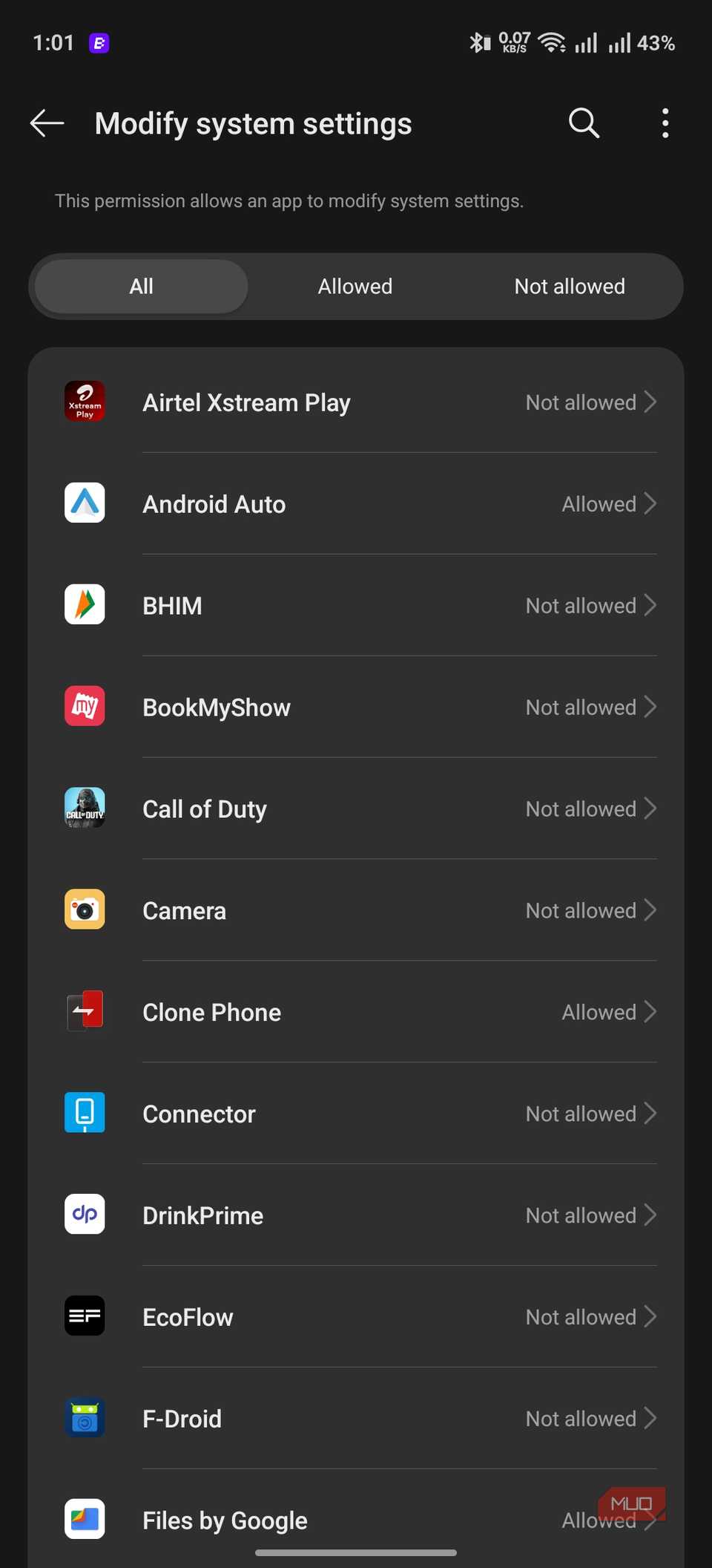 I found a second permissions menu on Android that most people never check