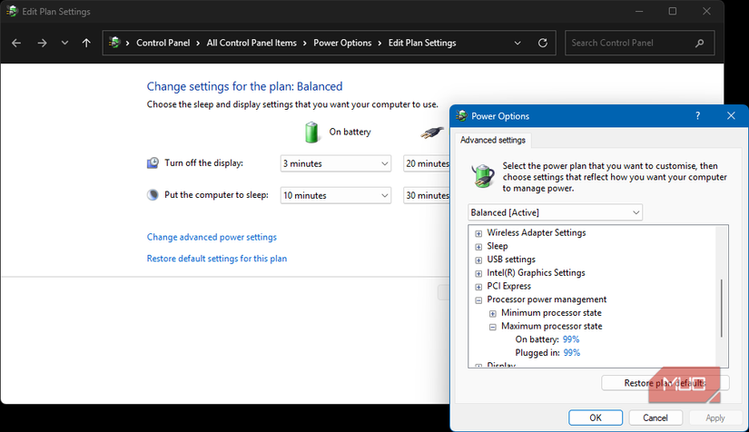 My laptop hit 120°C until one Windows power setting cut that in half
